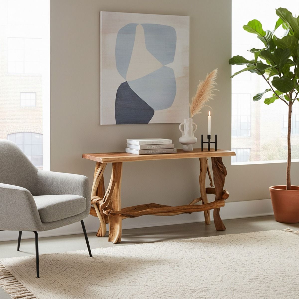 solid wood sofa side table