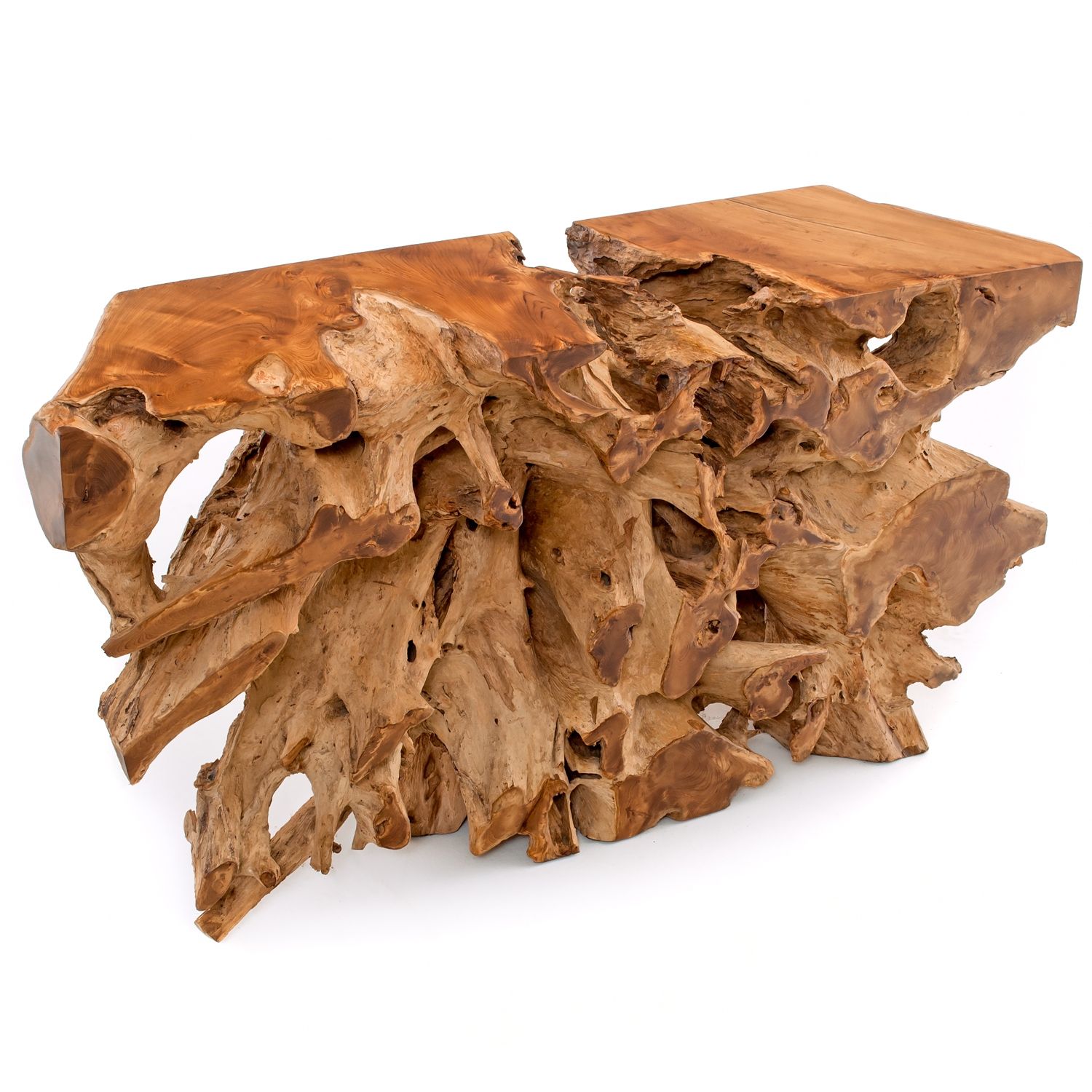 Rustic Teak Root Console Table