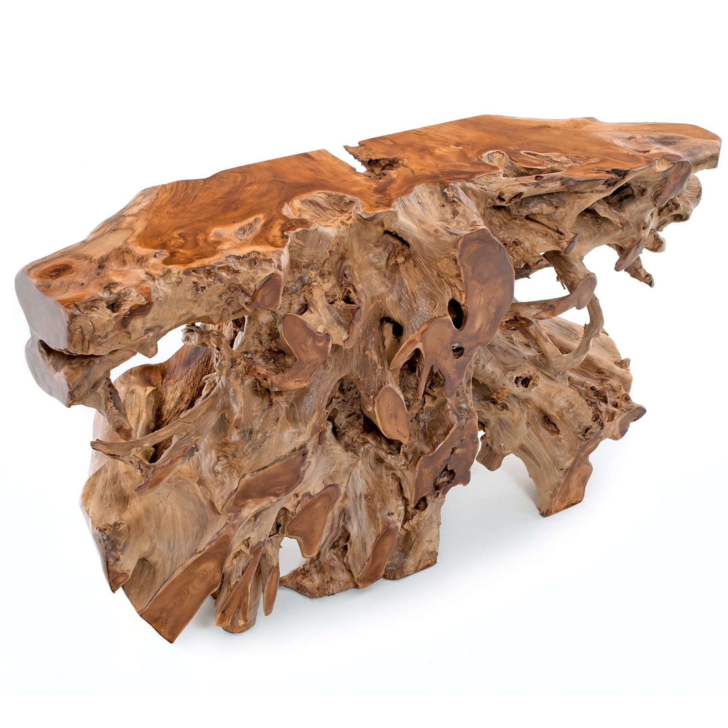 Rustic Teak Root Console Table