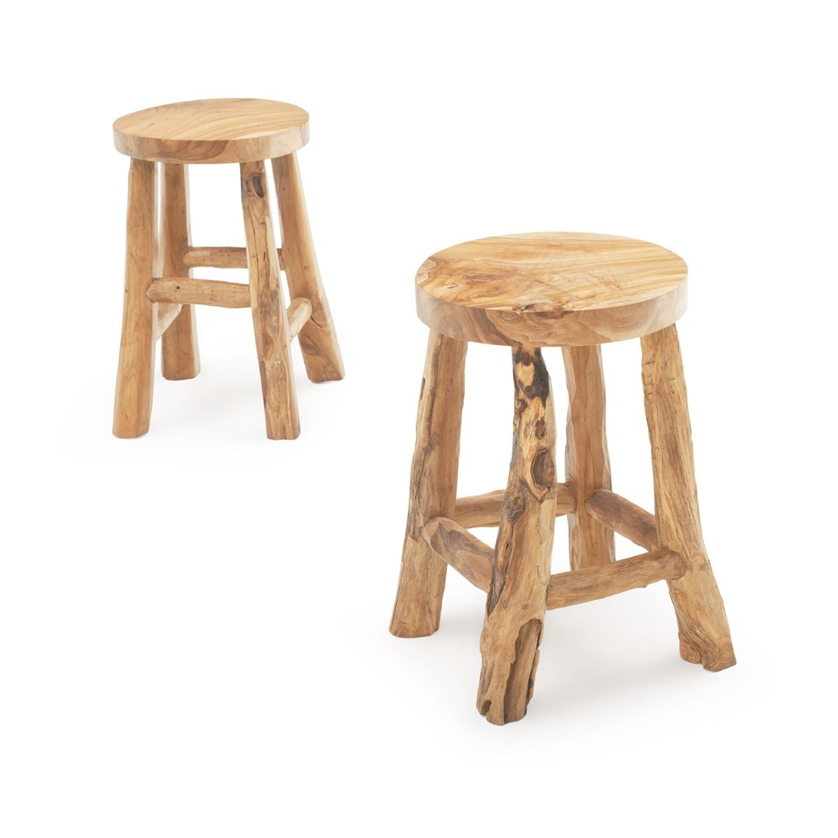 Through Thick & Thin Rustic Teak Stool