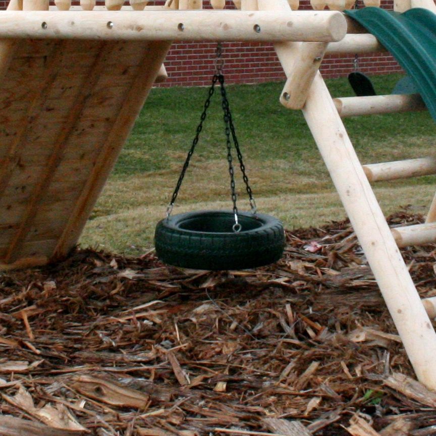 Timber Peak Double Tower Hanging Out Log Play Set