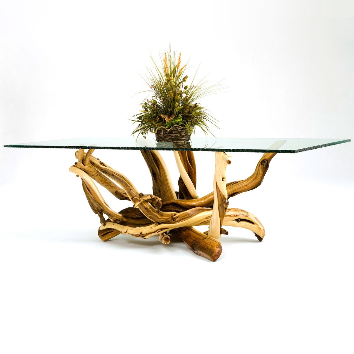 Twisted Trails Juniper Log Dining Table Base