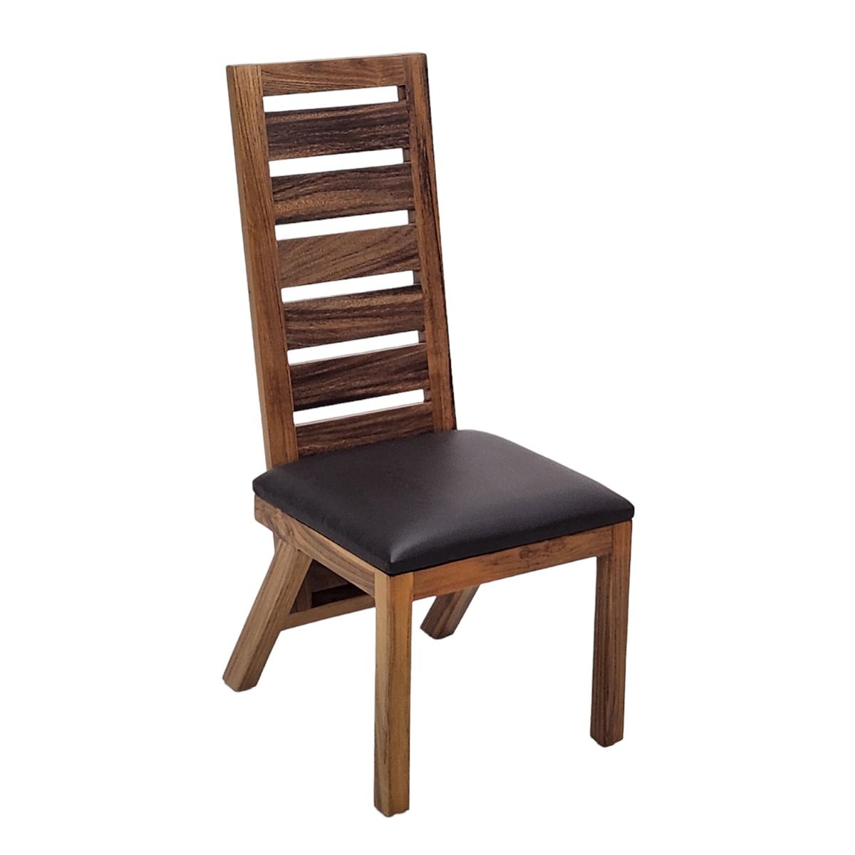 Urban Rustic Golden Walnut Upholstered Ladderback Dining Chair