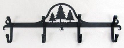 Wrought Iron Pine Tree Coat Bar