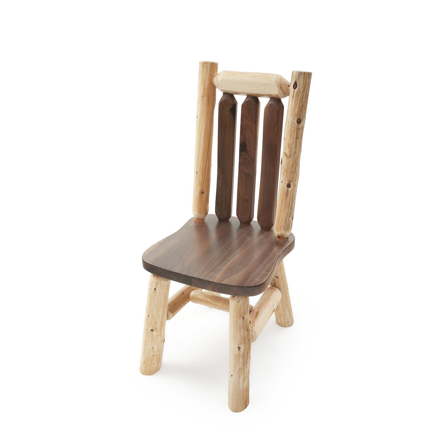Black Walnut & Rustic Cedar Log Dining Chair