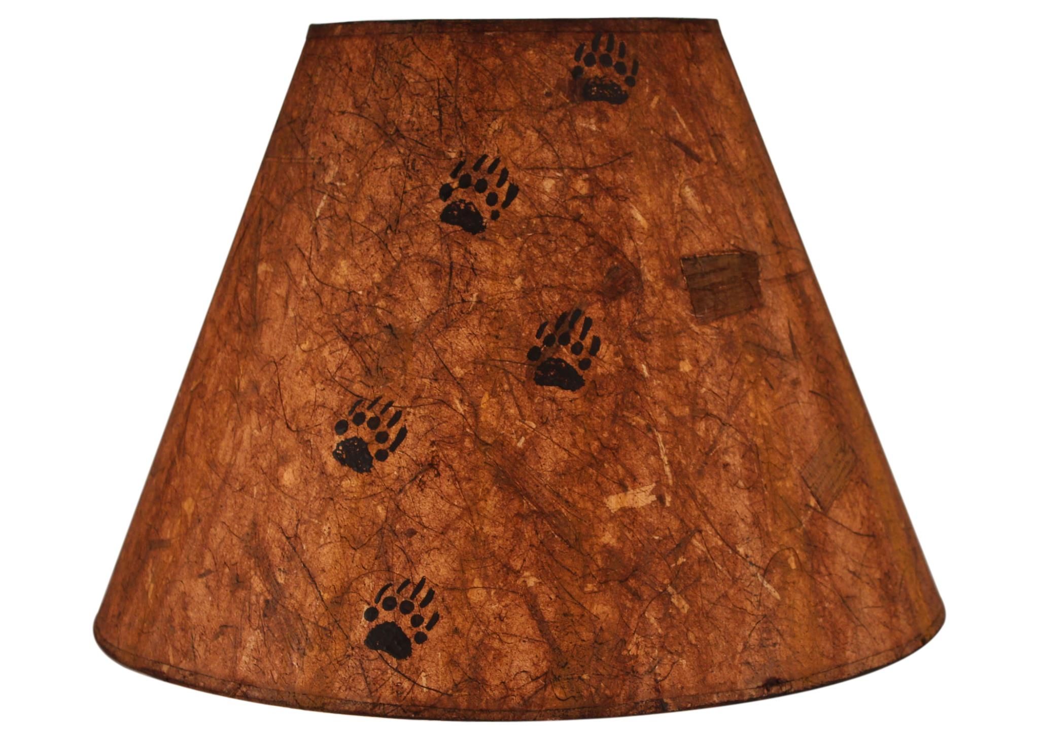 Rustic Bear Tracks Streak Parchment Lampshades