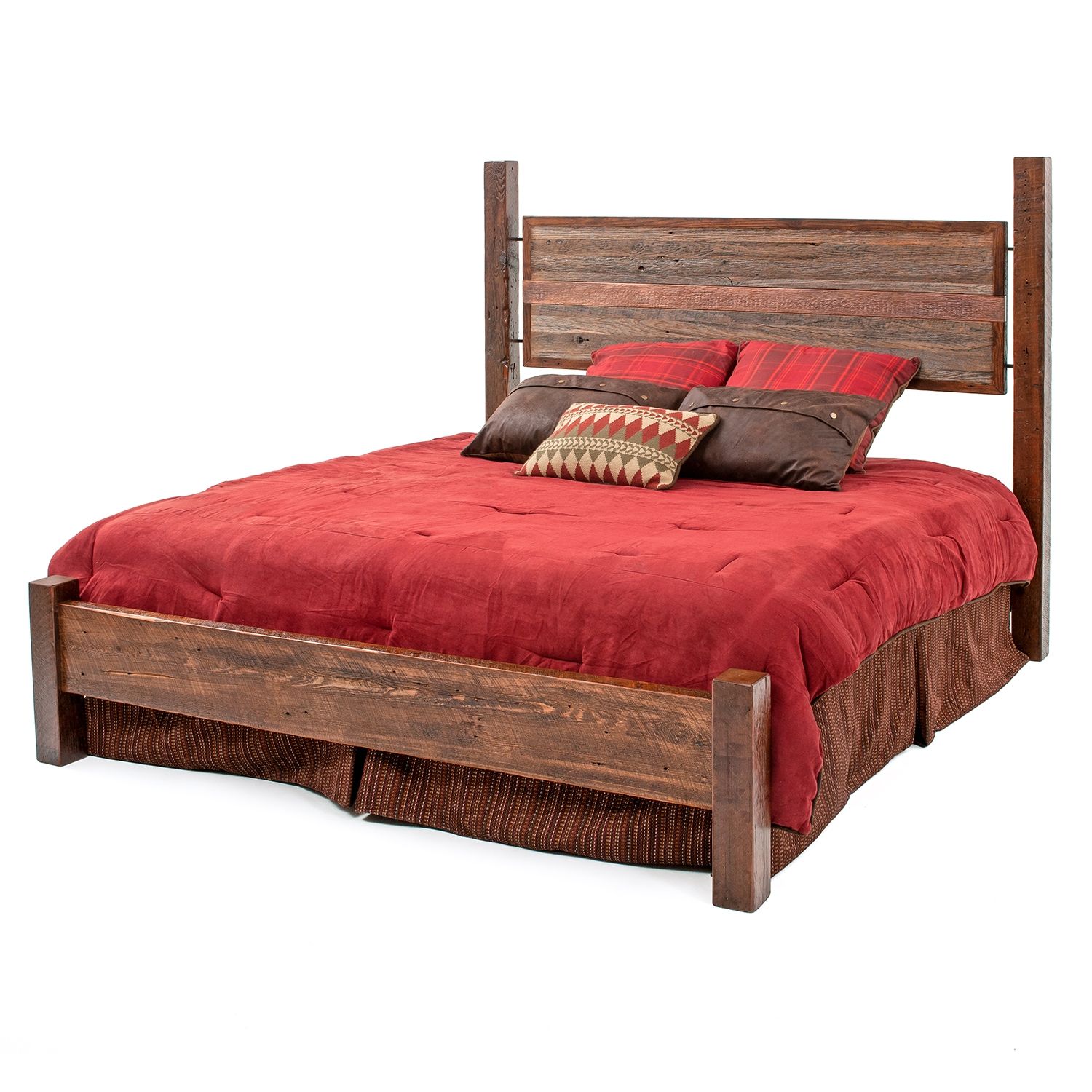 Rustic Reclaimed Copper Canyon Barn Wood Panel Bed