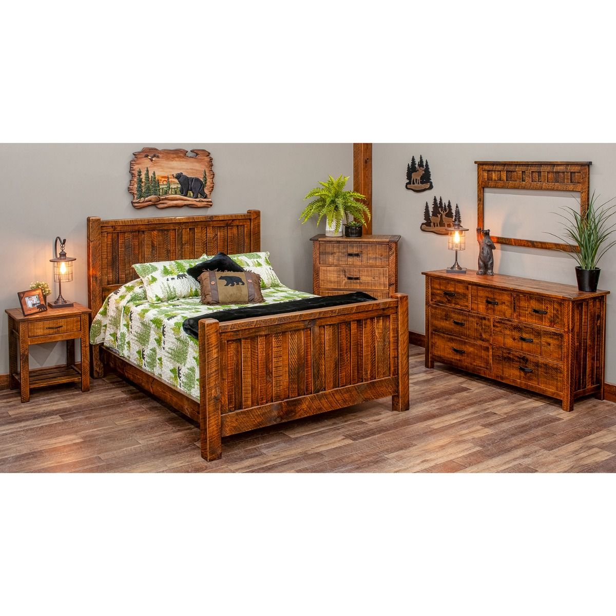 Prairie Pines Rustic Barnwood Bed