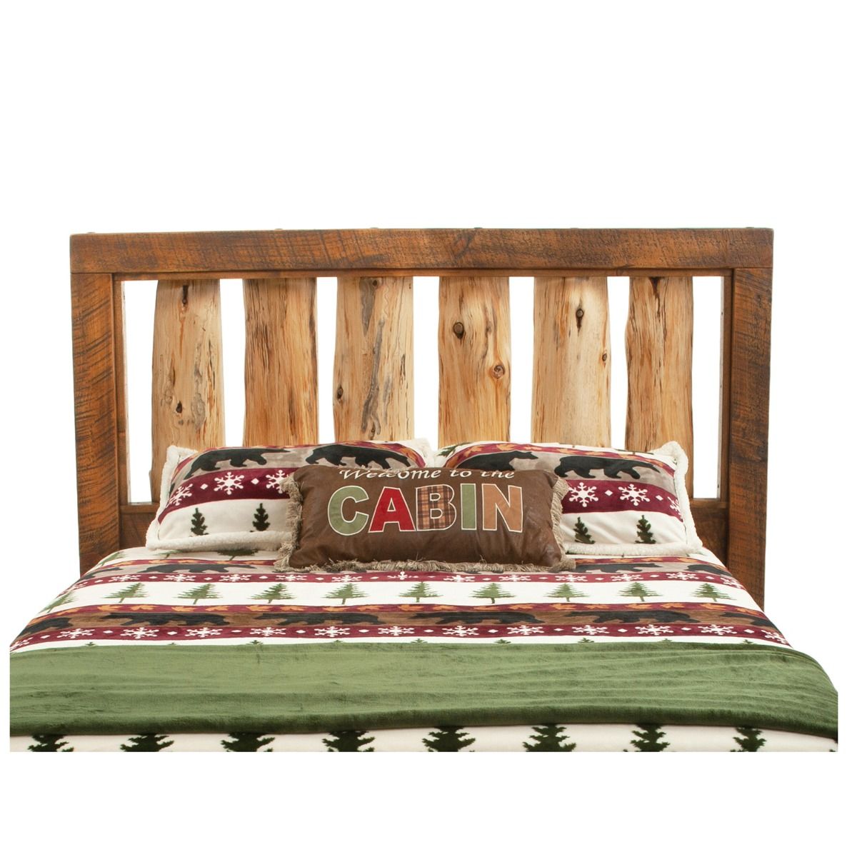 Rustic Cedar Spindled Barnwood Bed