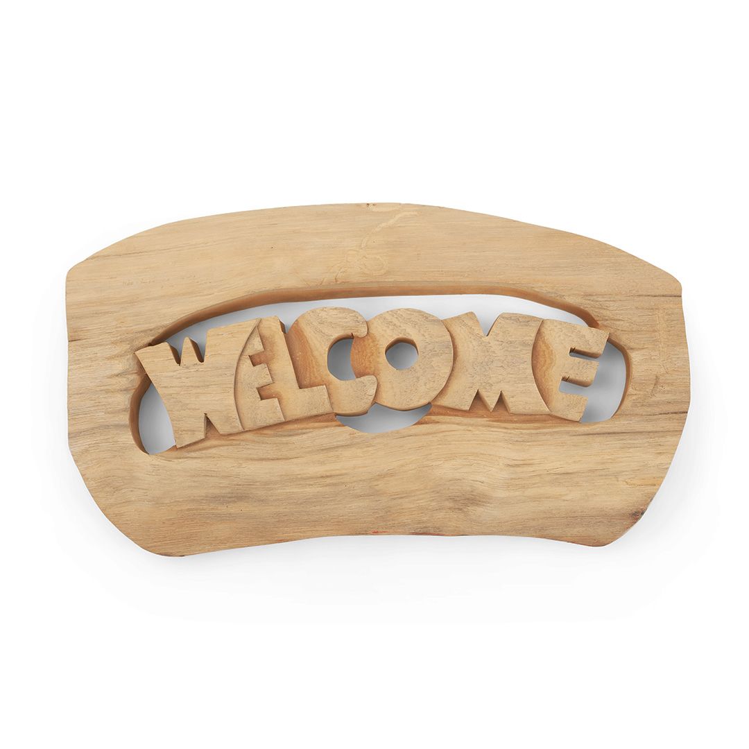 Teak Welcome Sign