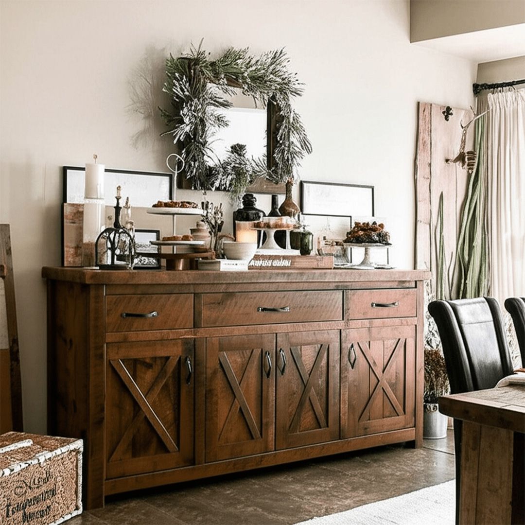 Western Winds Rustic Barnwood Style Buffet and Sideboard