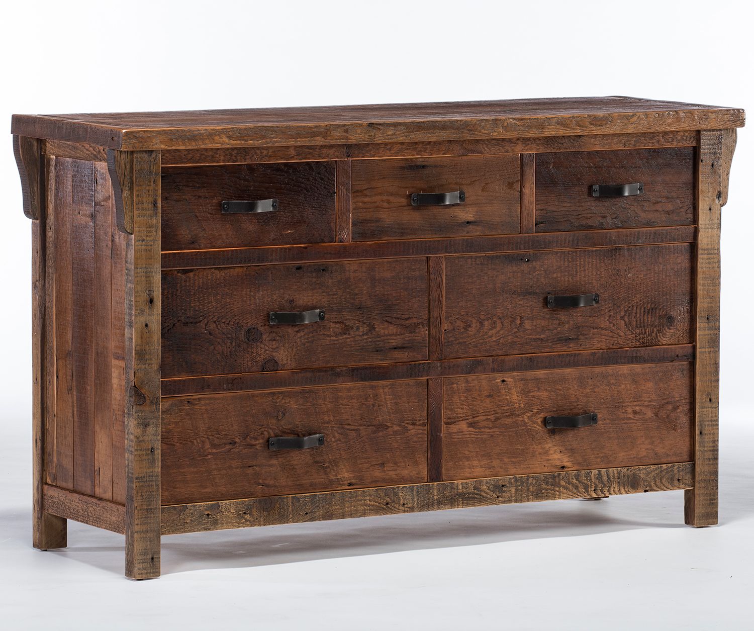 Rocky Creek Seven-Drawer Reclaimed Barn Wood Dresser
