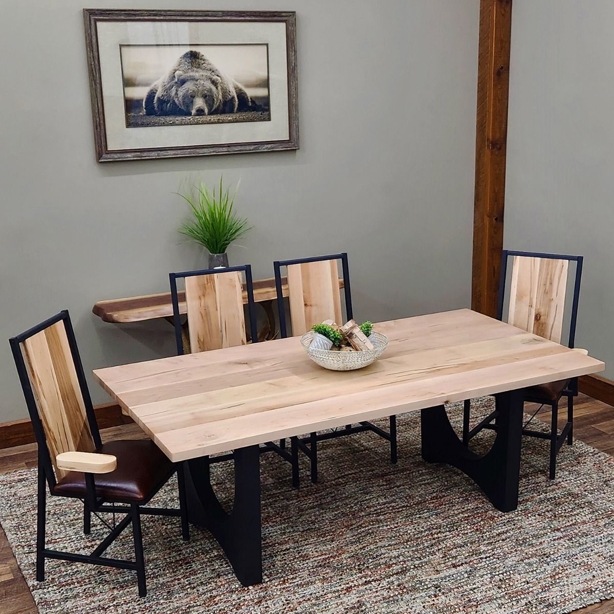 wooden dining table surface