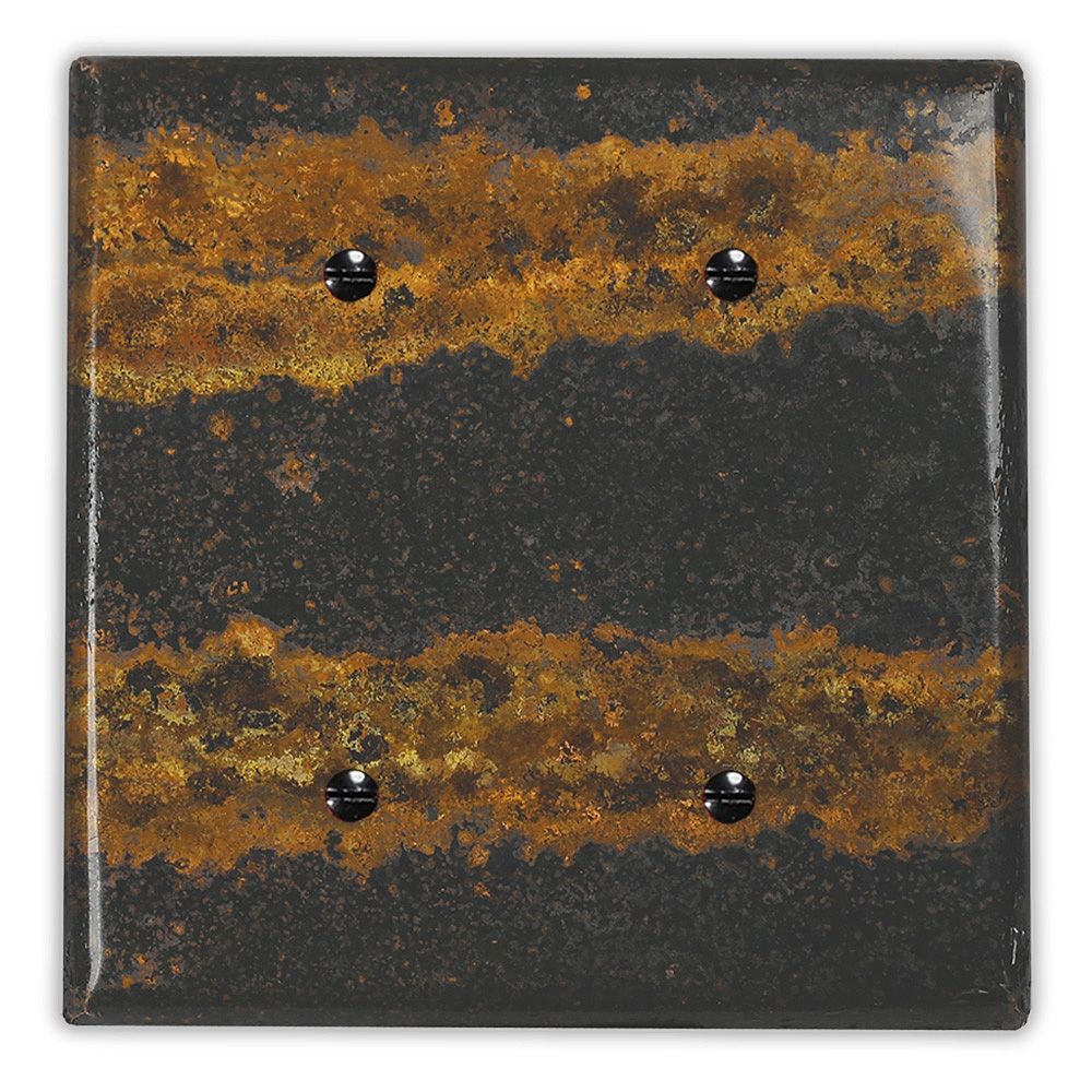 Zebra Double Blank Rustic Copper Switch Plate