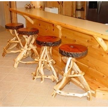 Rustic Log & Natural Wood Stools