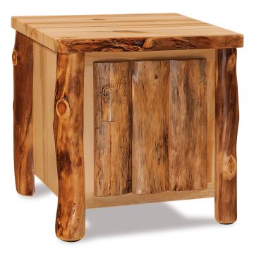 Rustic Log & Natural Wood End Tables