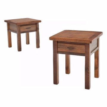 log end table with drawer