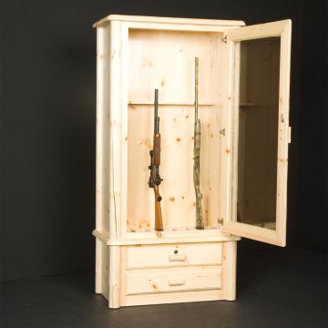 Rustic Gun Cabinets and Log Fishing Rod Racks