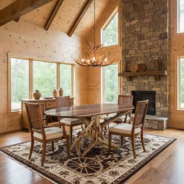 Rustic Live Edge & Natural Wood Dining Tables