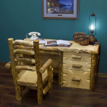 Rustic Office Desks and Log Student Desks