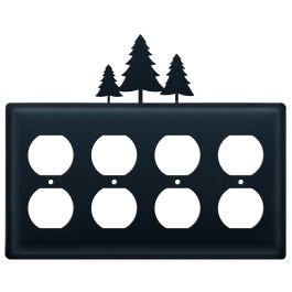 Wrought Iron Pine Quad Outlet Cover