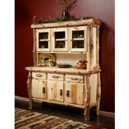 Rustic Light or Dark Aspen Buffet & Hutch