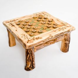 Rustic Aspen Hand-Painted Checker Board Coffee Table