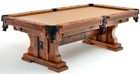 Barnwood Pool Table with Trestle Base