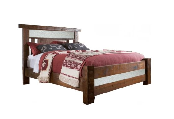 Rustic Ranchero Highland Leather Panel Bed