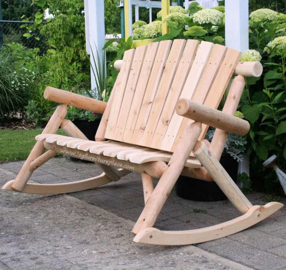 Contoured Comfort Log Rocking Love Seat