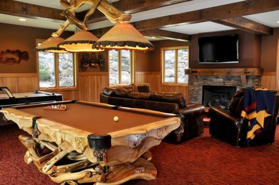 Rustic Juniper & Burl Wood Pool Table