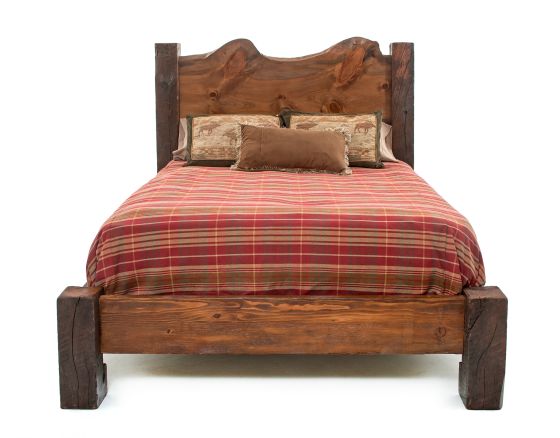 Reclaimed Barn Wood Live Edge Slab Bed