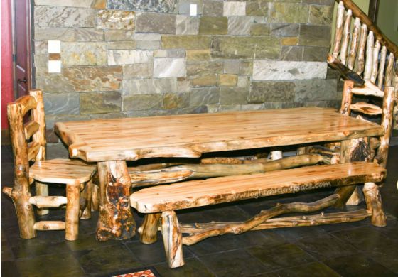 Aspen Lodge Log Bench