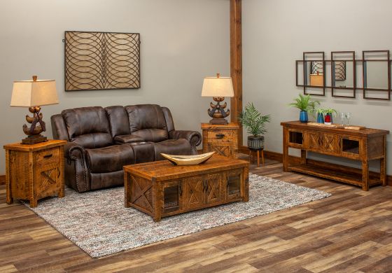 Western Winds Rustic End Table with 1 Door and 1 Drawer